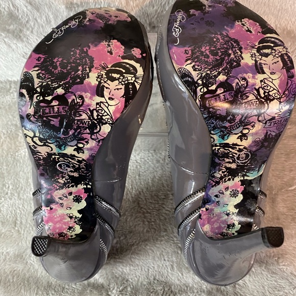 Ed Hardy | Shoes | Ed Hardy Zipper Heels | Poshmark